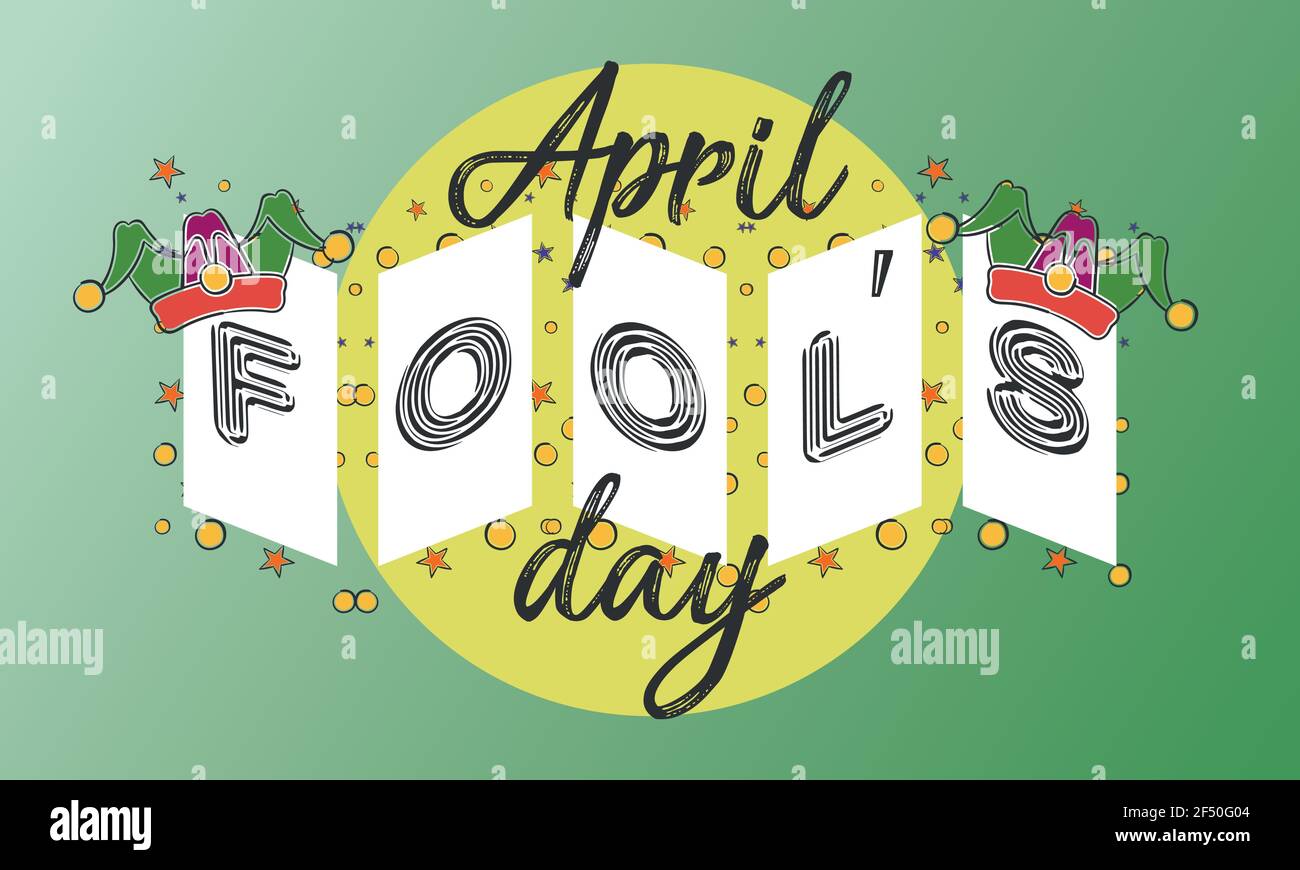 April fool day banner. Harlequin hats - Vector Stock Vector Image & Art ...