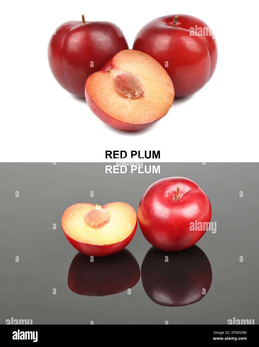 Creative layout made of red plum fruit. High resolution photo. Full ...