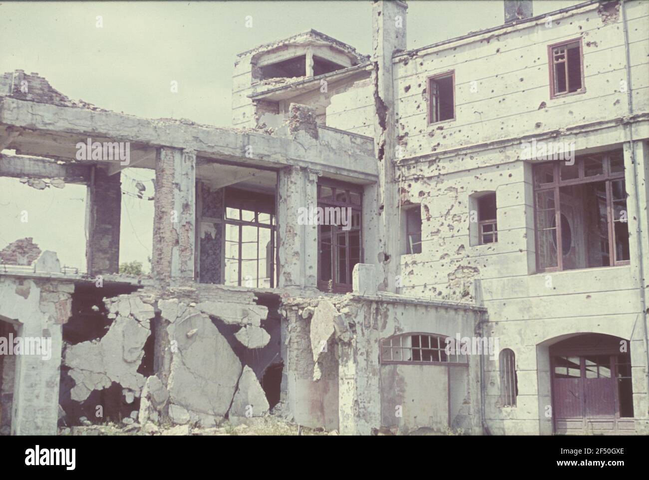 Second World War. After the fighting. Soviet Union. Destroyed building ...