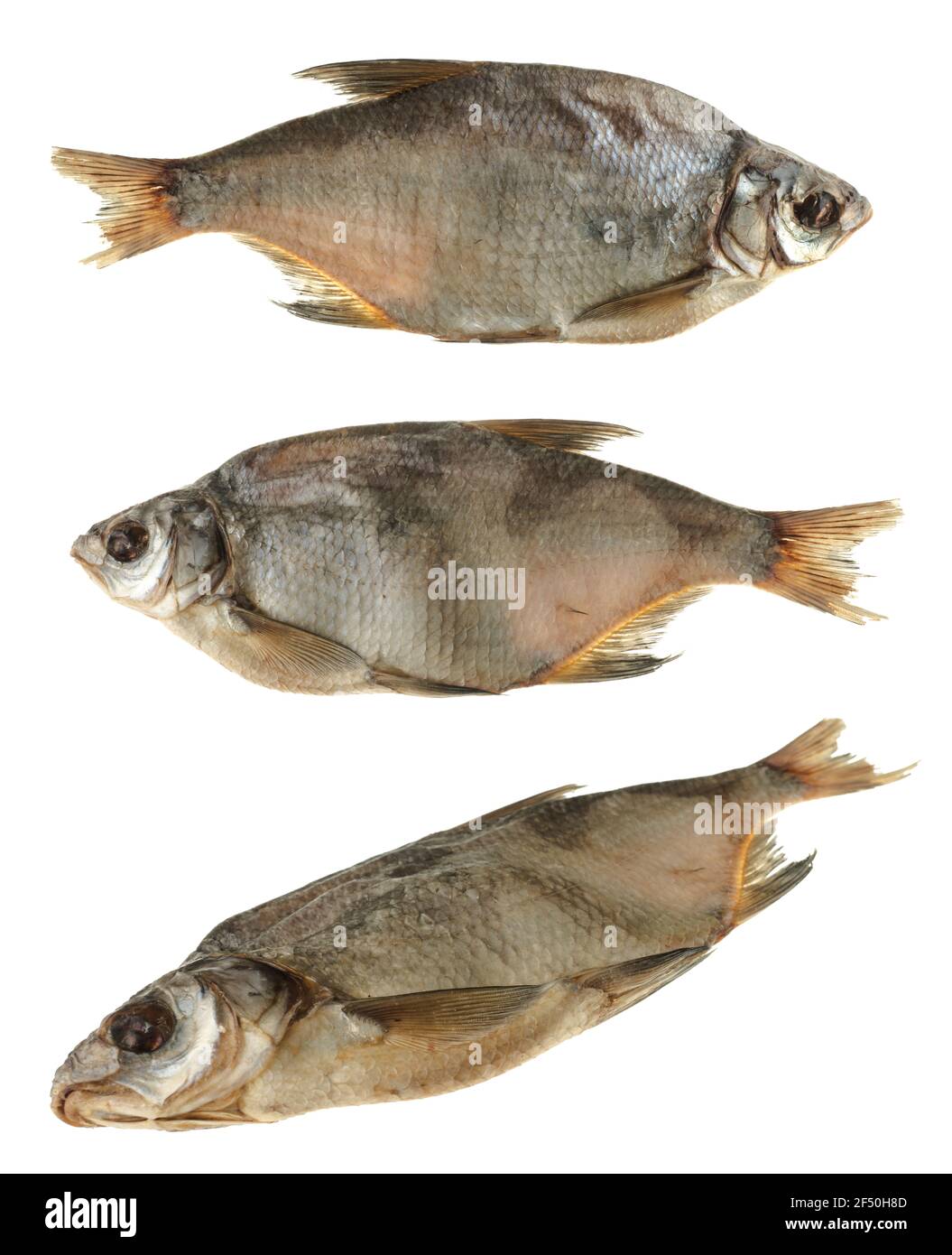 Fish, dried bream collage on a white background in isolation Stock ...