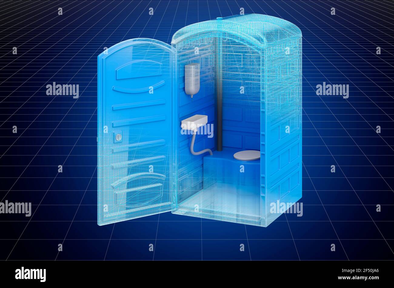 Toilet Outline Blueprint