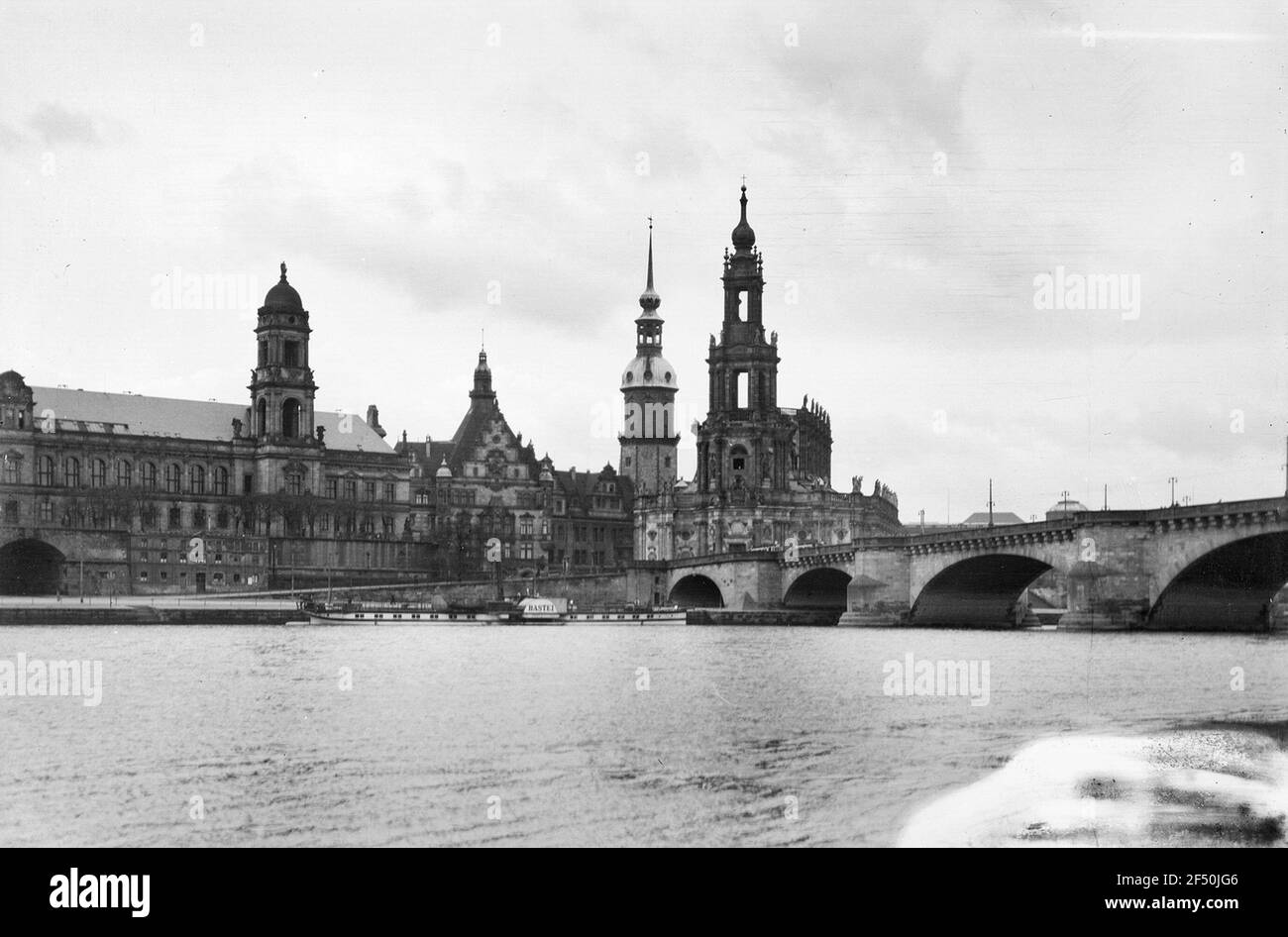 Dresden, view of Old Town and Augustus Bridge Stock Photo - Alamy