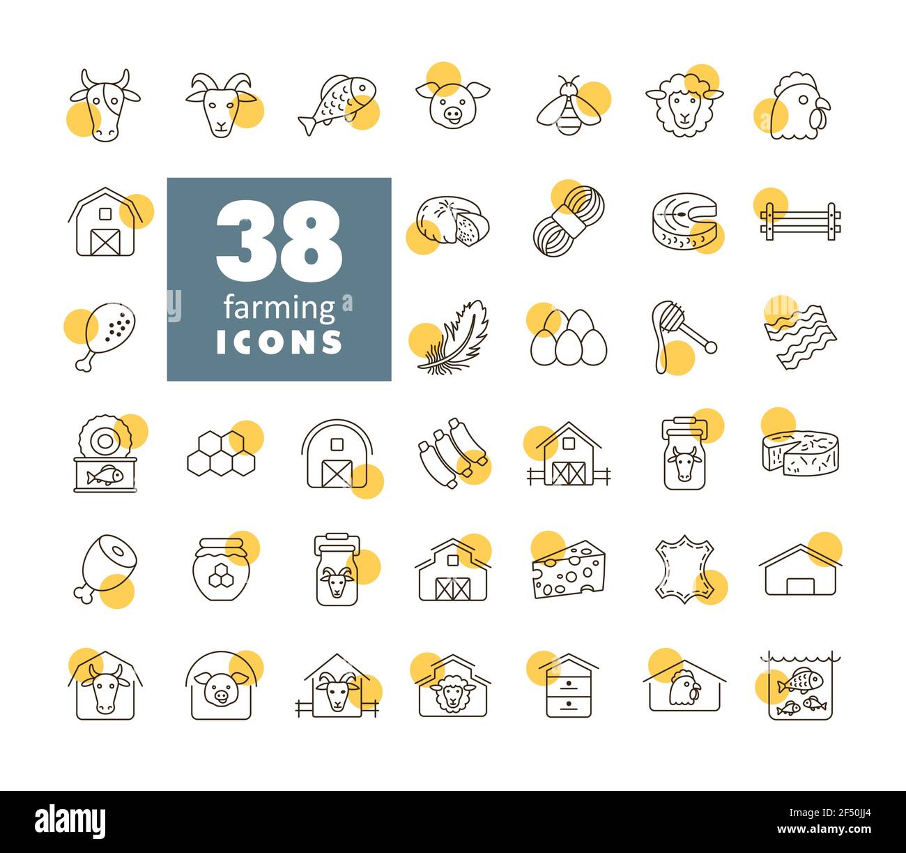 Farm animal icons set. Animal food sign. Graph symbol for your web site ...