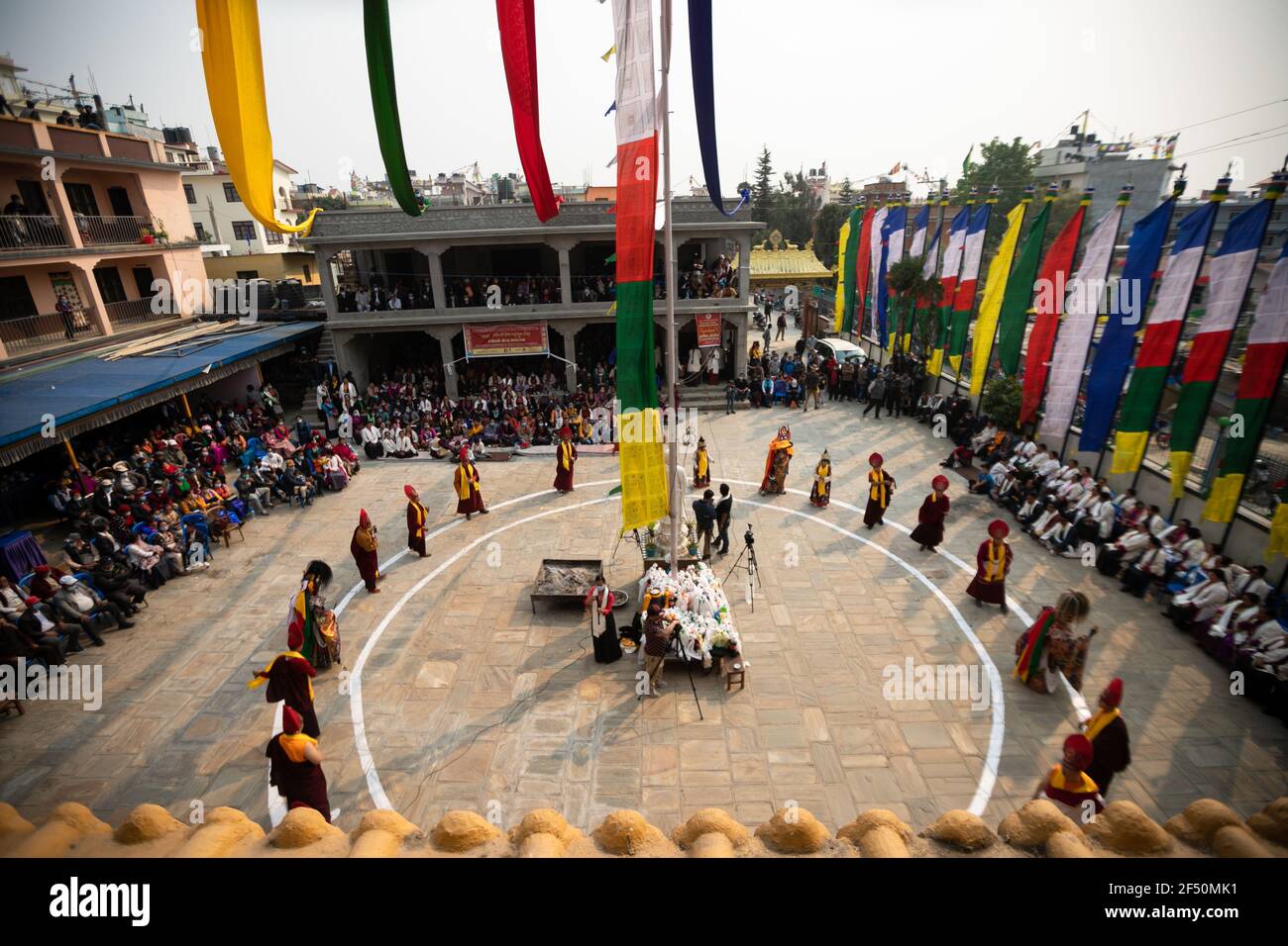 Hyolmo community people performing the traditional dance during the ...