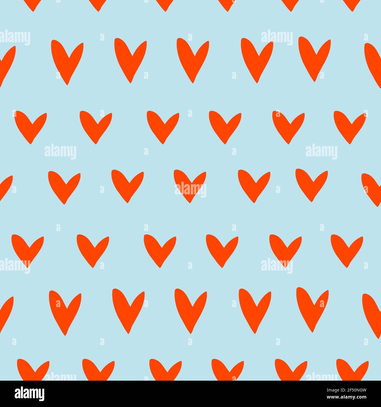 vector seamless pattern small uneven hearts in rows Stock Photo - Alamy