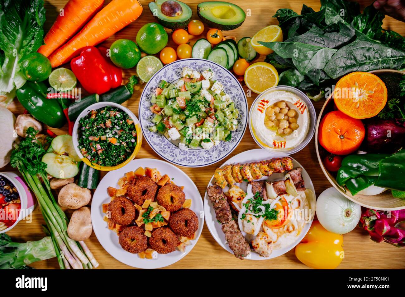Healthy food clean eating selection: fruit, vegetable, seeds, superfood ...