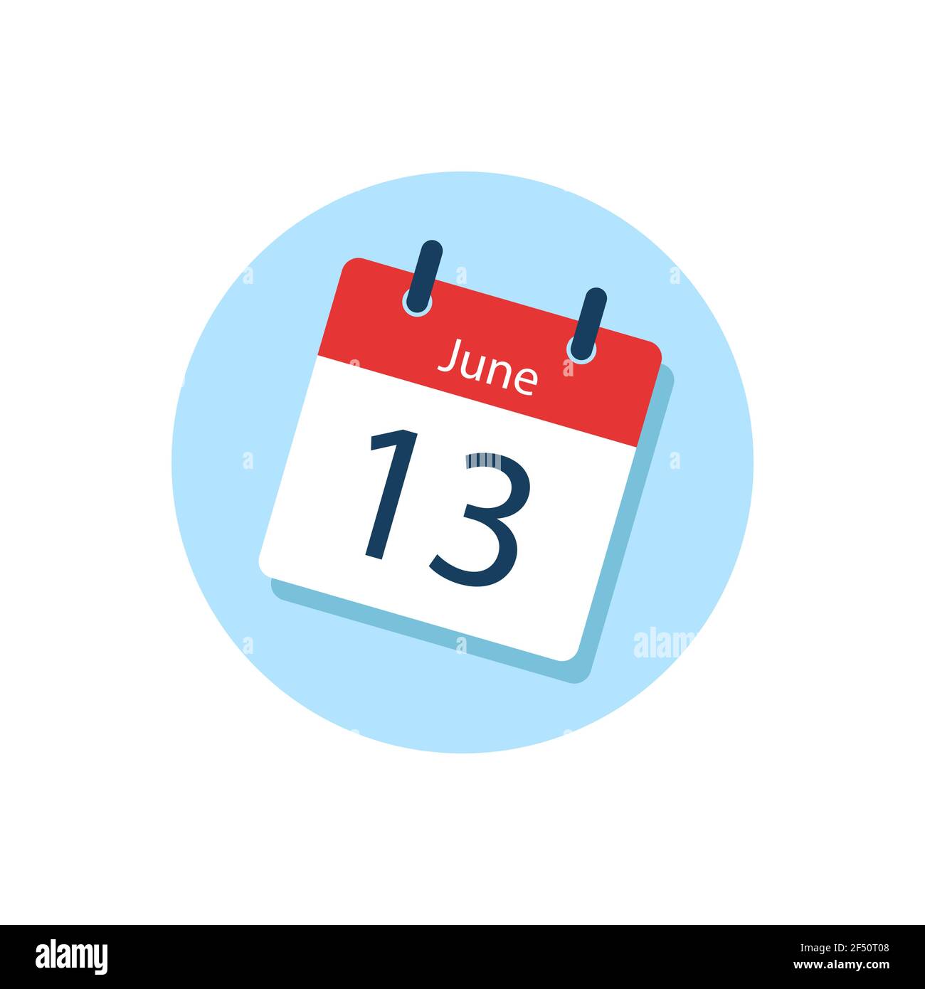 White daily calendar Icon June in a Flat Design style. Easy to edit ...