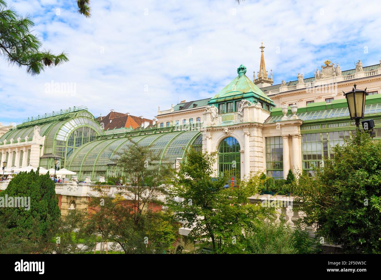 Austria. Vienna. Palmenhaus in the Burggarten park. Palm greenhouse ...