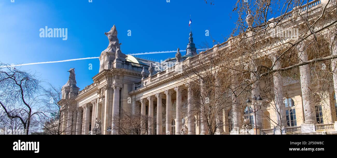 Paris, the « Grand Palais », beautiful building in a chic area of the ...