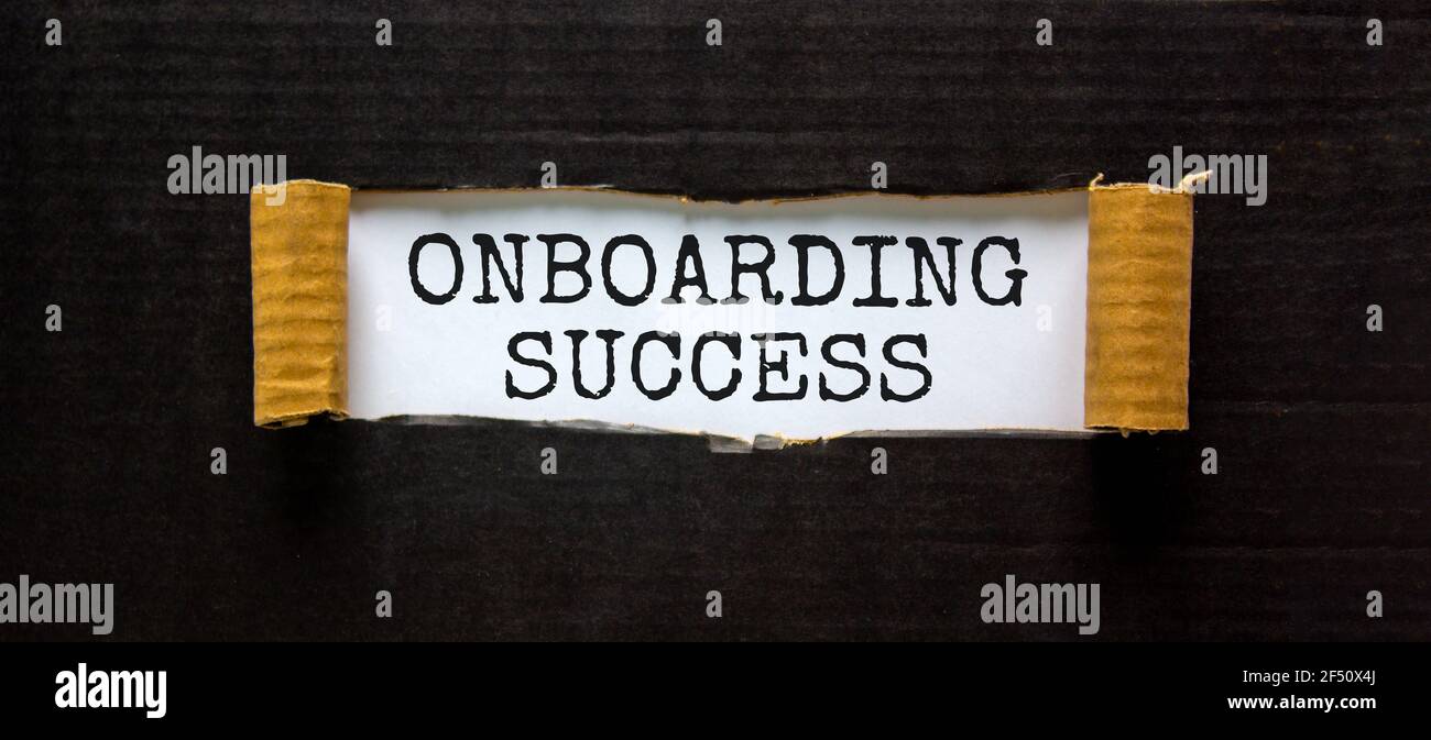 Onboarding success symbol. Words 'Onboarding success' appearing behind ...