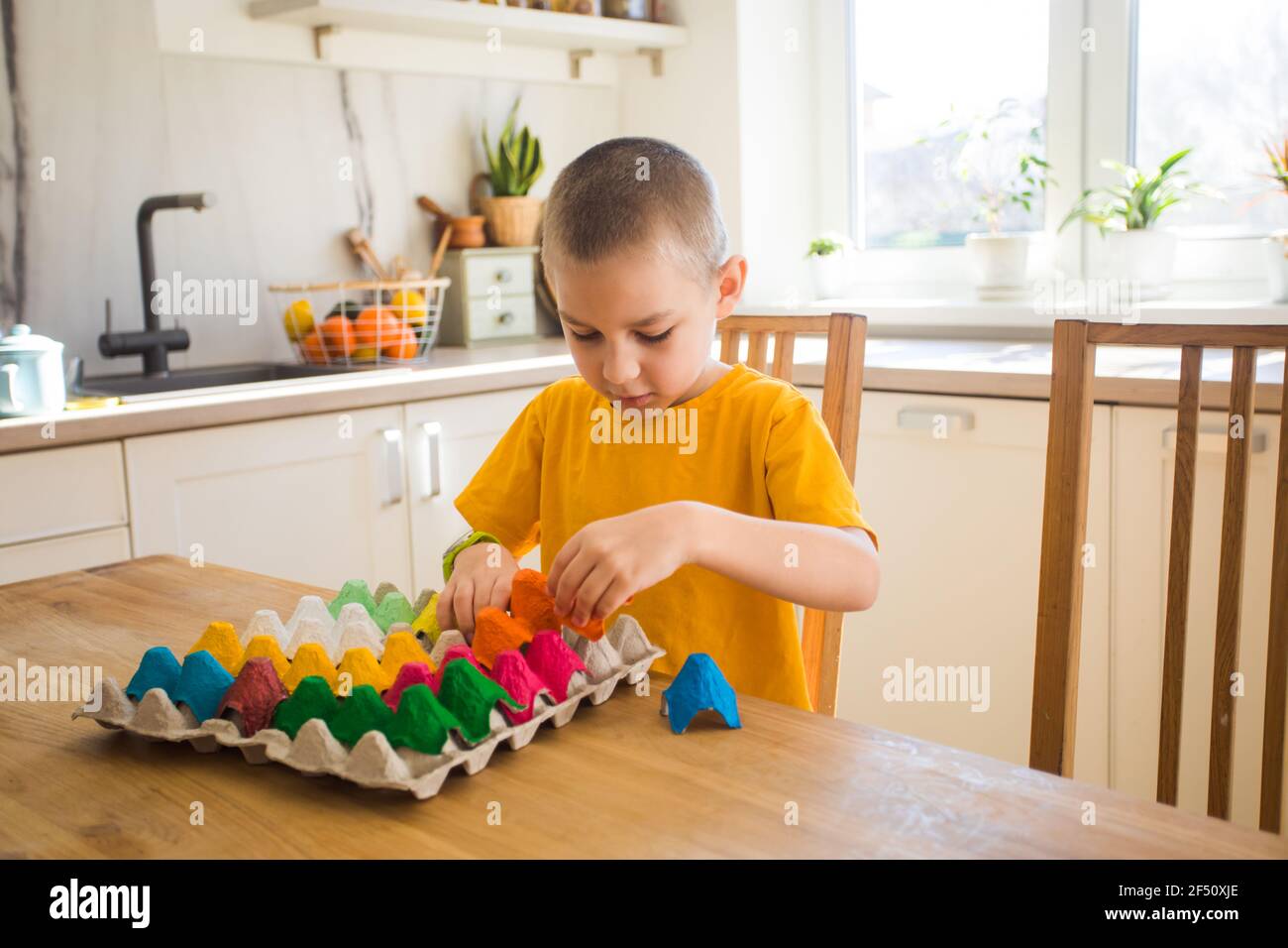Creative and mindful activities for elementary school children Stock ...