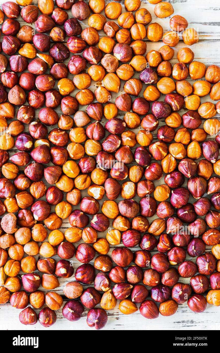 Overhead shot roasted hazelnuts hi-res stock photography and images - Alamy