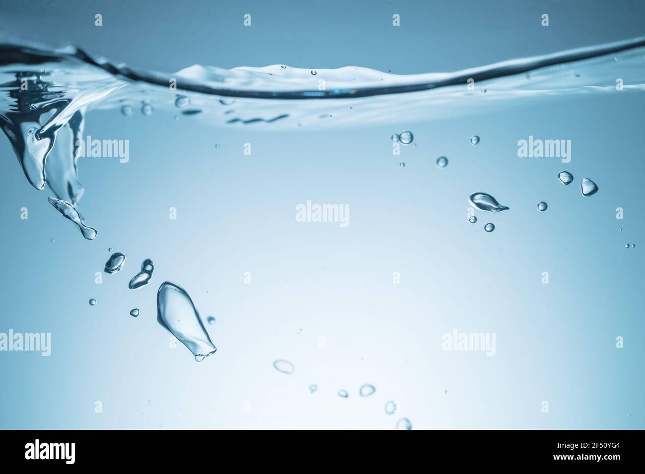 Clear water surface with ripple and bubble Stock Photo - Alamy