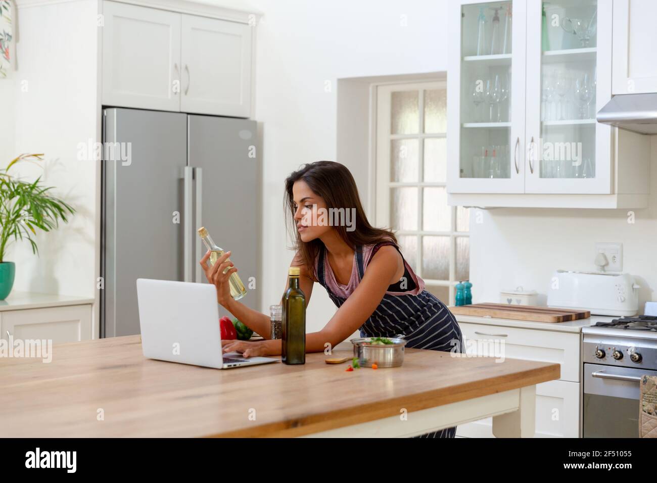 Woman smiling at dinner hi-res stock photography and images - Alamy