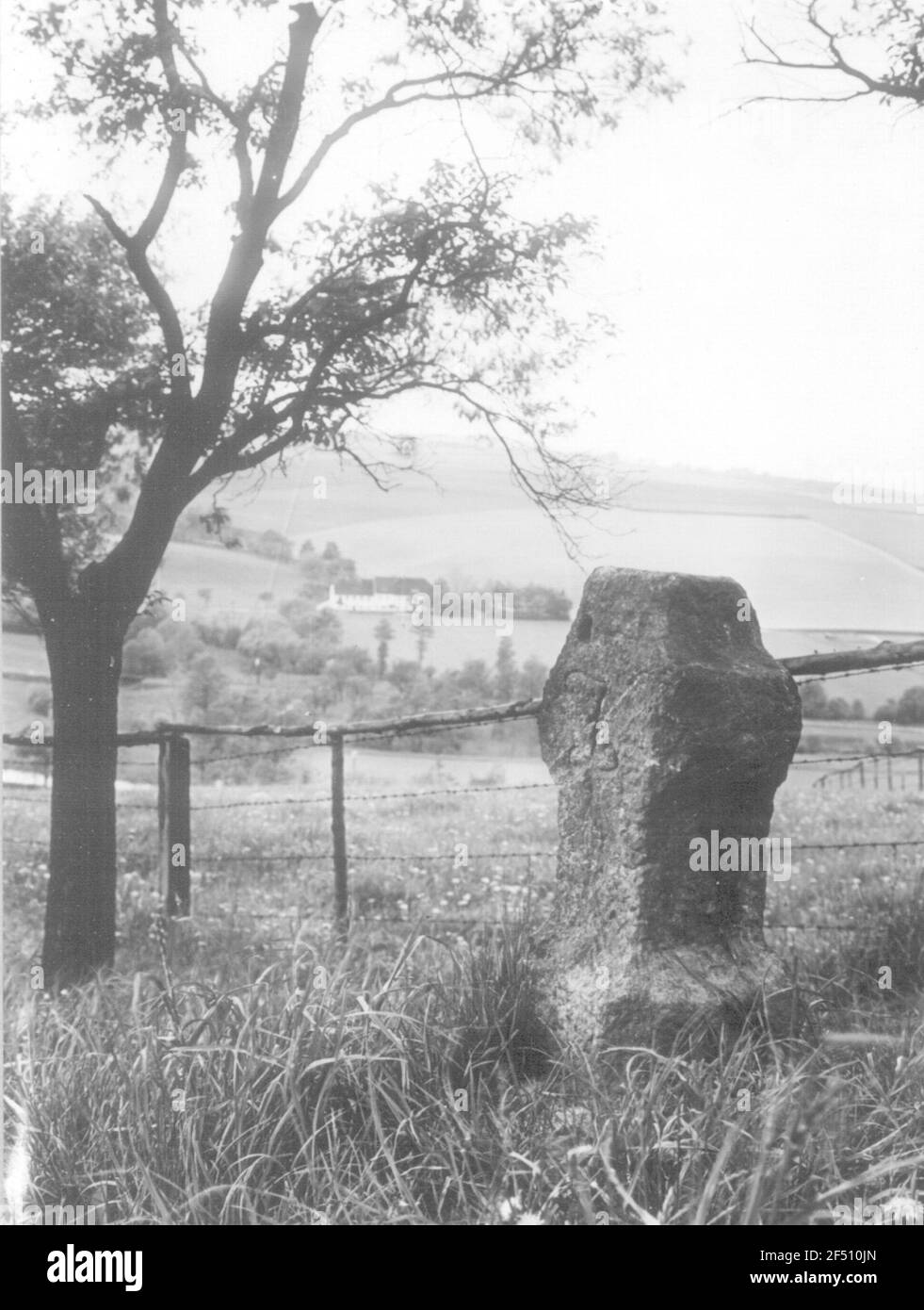 Cross and memorial stones Black and White Stock Photos & Images - Alamy