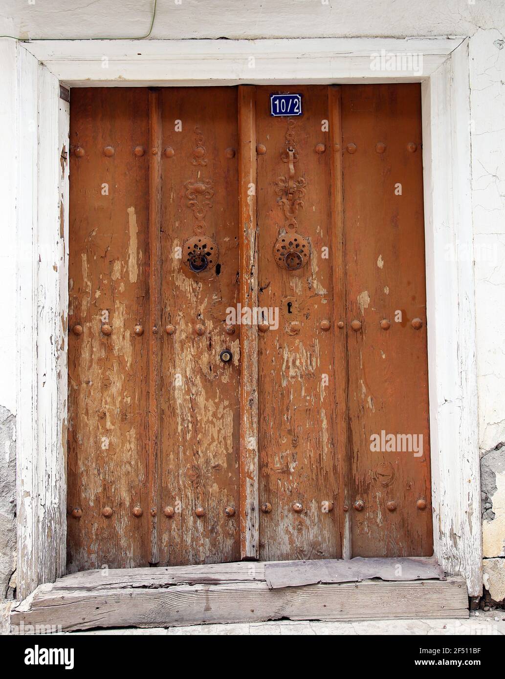 Traditional door at Kemaliye (Egin) in Erzincan, Turkey. Kemaliye is ...