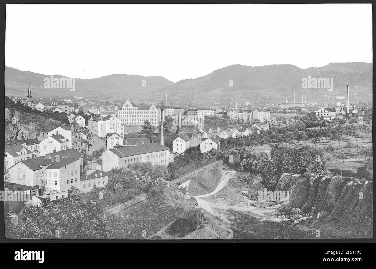 Bodenbach. View of Bodenbach with citizen school Stock Photo - Alamy