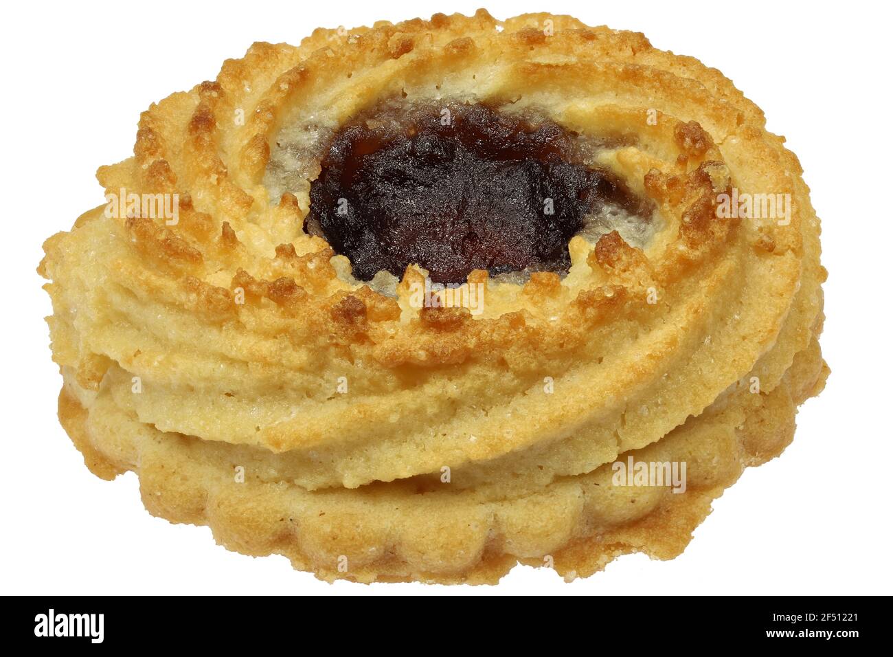German ox-eye cookie isolated on white background Stock Photo - Alamy