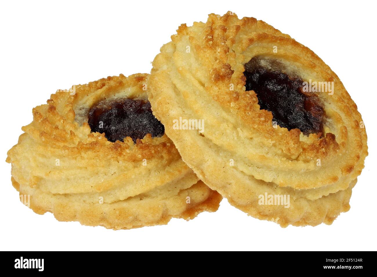 German ox-eye cookies isolated on white background Stock Photo - Alamy
