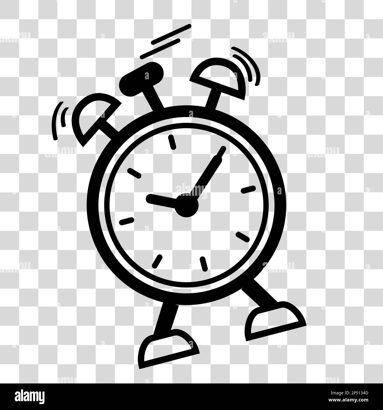 Vector Icon, Shaking Alarm Clock, at Transparent Effect Background ...