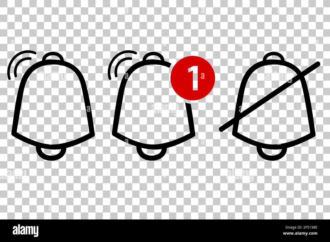 Vector Outline, Icon or Logo, Bell, Ring, alert, notification, Isolated ...