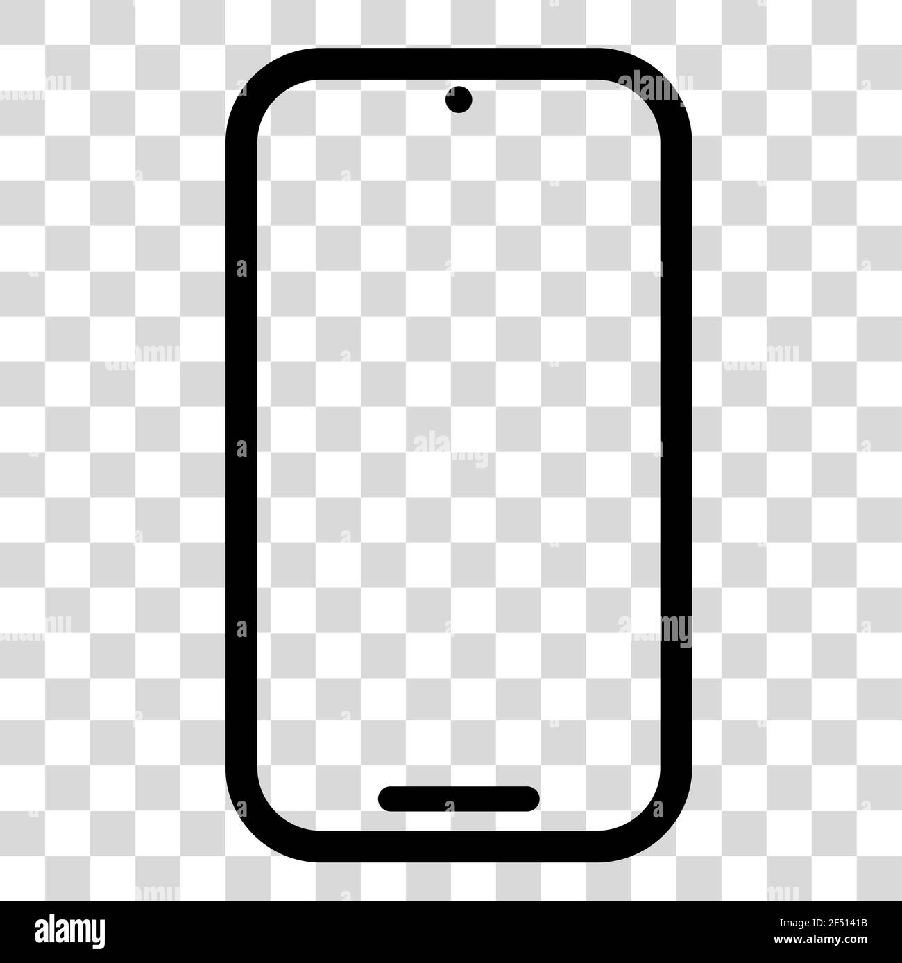 Vector Outline and Silhouette Icon, Smartphone, at Transparent Effect ...