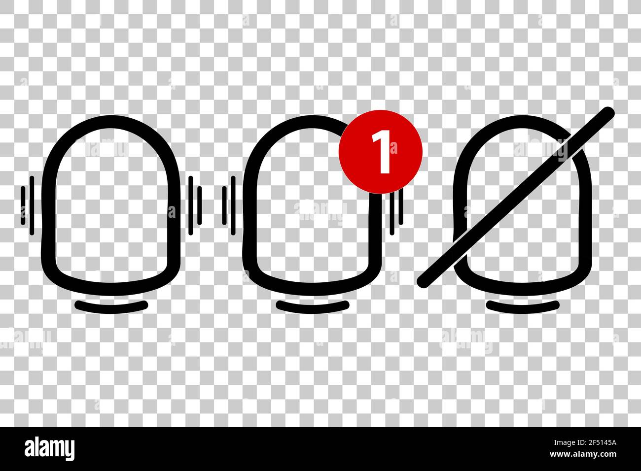 Vector Outline, Icon or Logo, Bell, Ring, alert, notification, Isolated ...