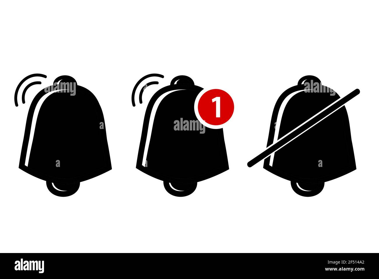 Vector Silhouette, Icon or Logo, Bell, Ring, alert, notification ...