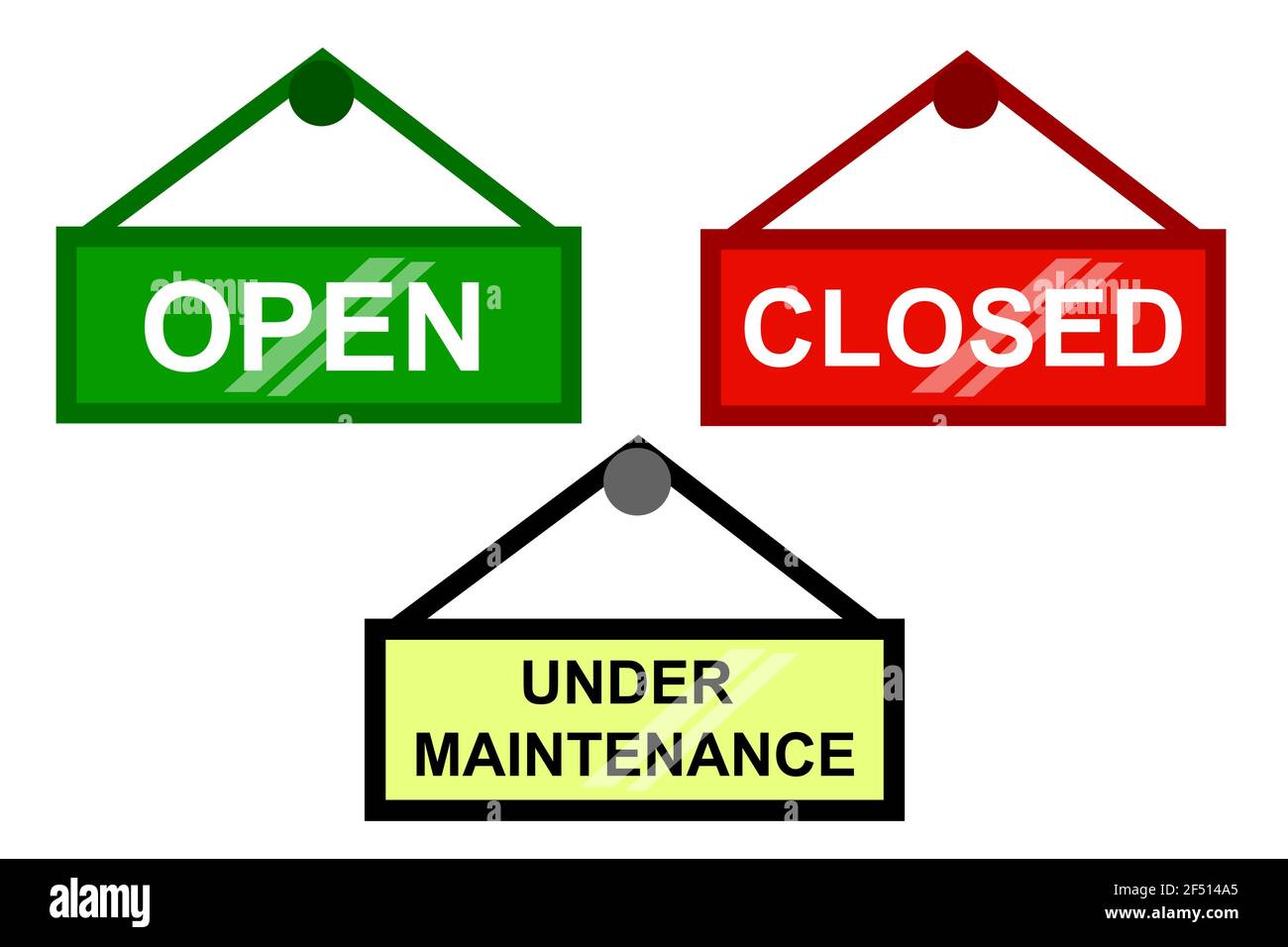 Icon Store Plank, Open and Close, isolated on white Stock Vector Image ...