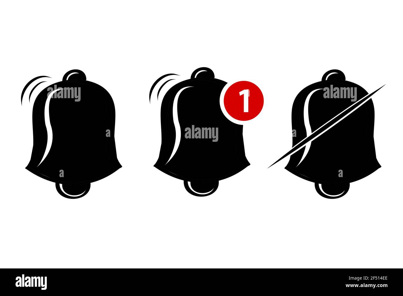 Vector Silhouette, Icon or Logo, Bell, Ring, alert, notification ...