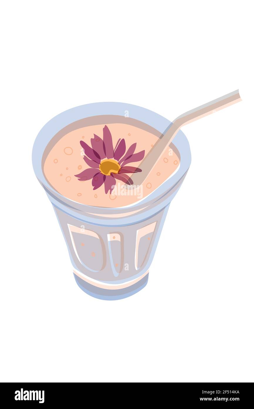 Cocktail drink vector illustration, hand drawn boho minimalism style ...