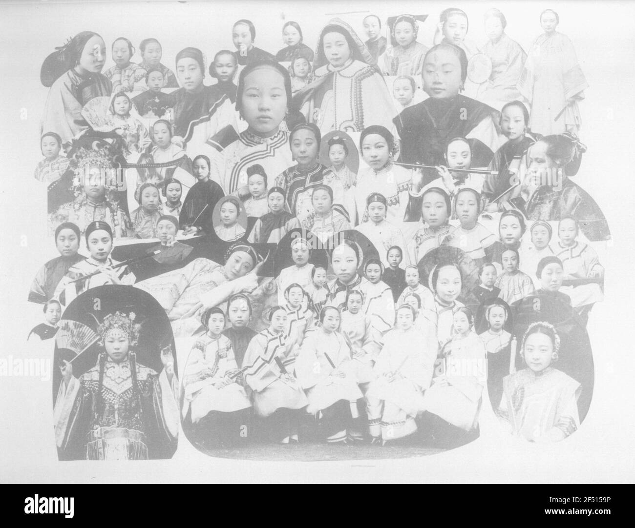 Chinese beauties ". Reproduction of a photomontage with numerous ...