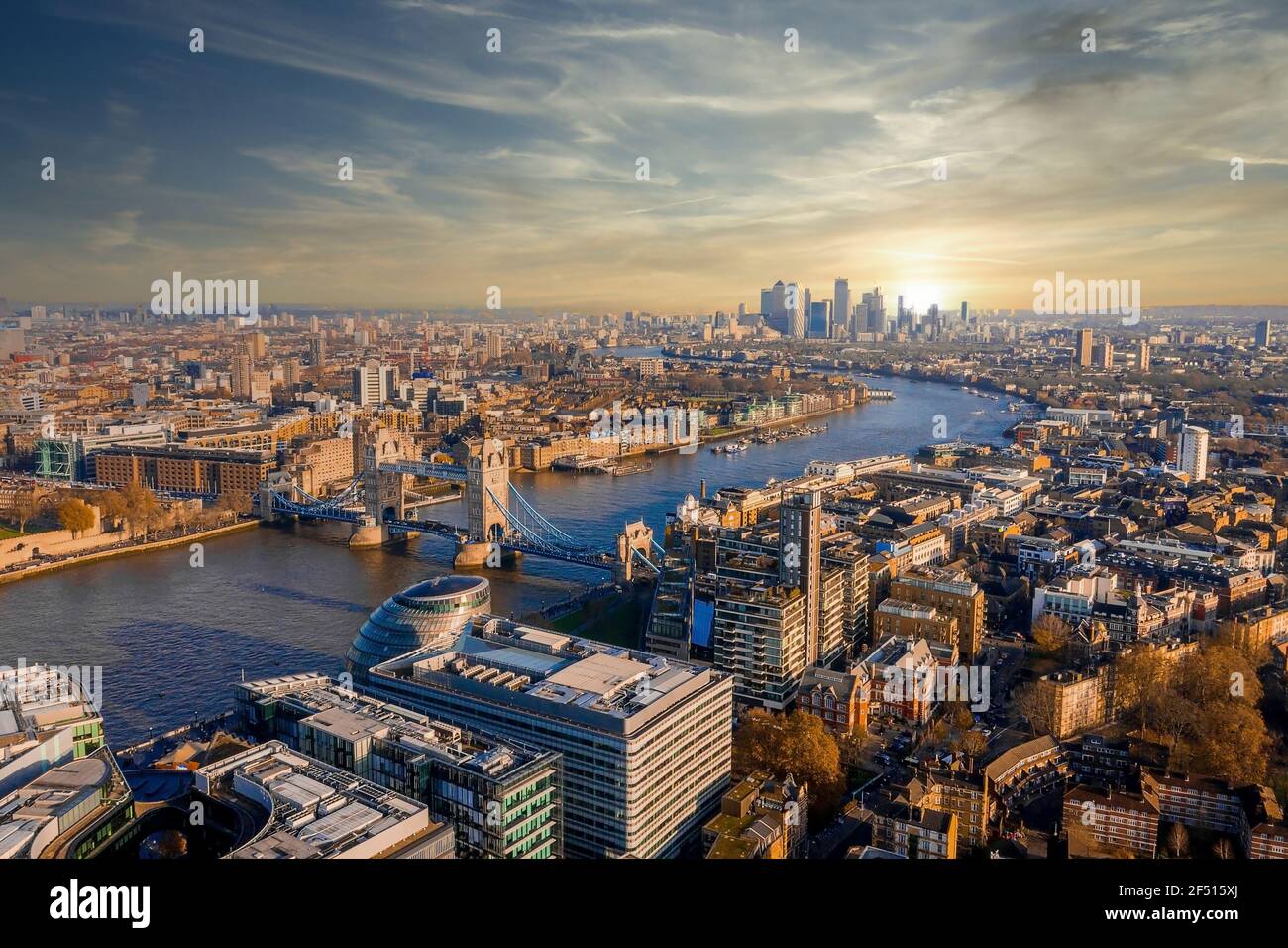 Tower Bridge in London, the UK. Bright day over London. Drawbridge ...