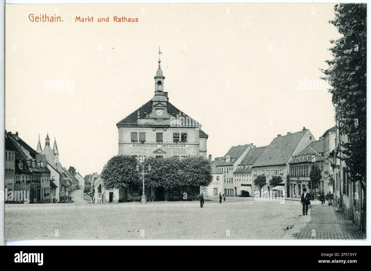 Market and town hall Geithain. Market and town hall Stock Photo - Alamy