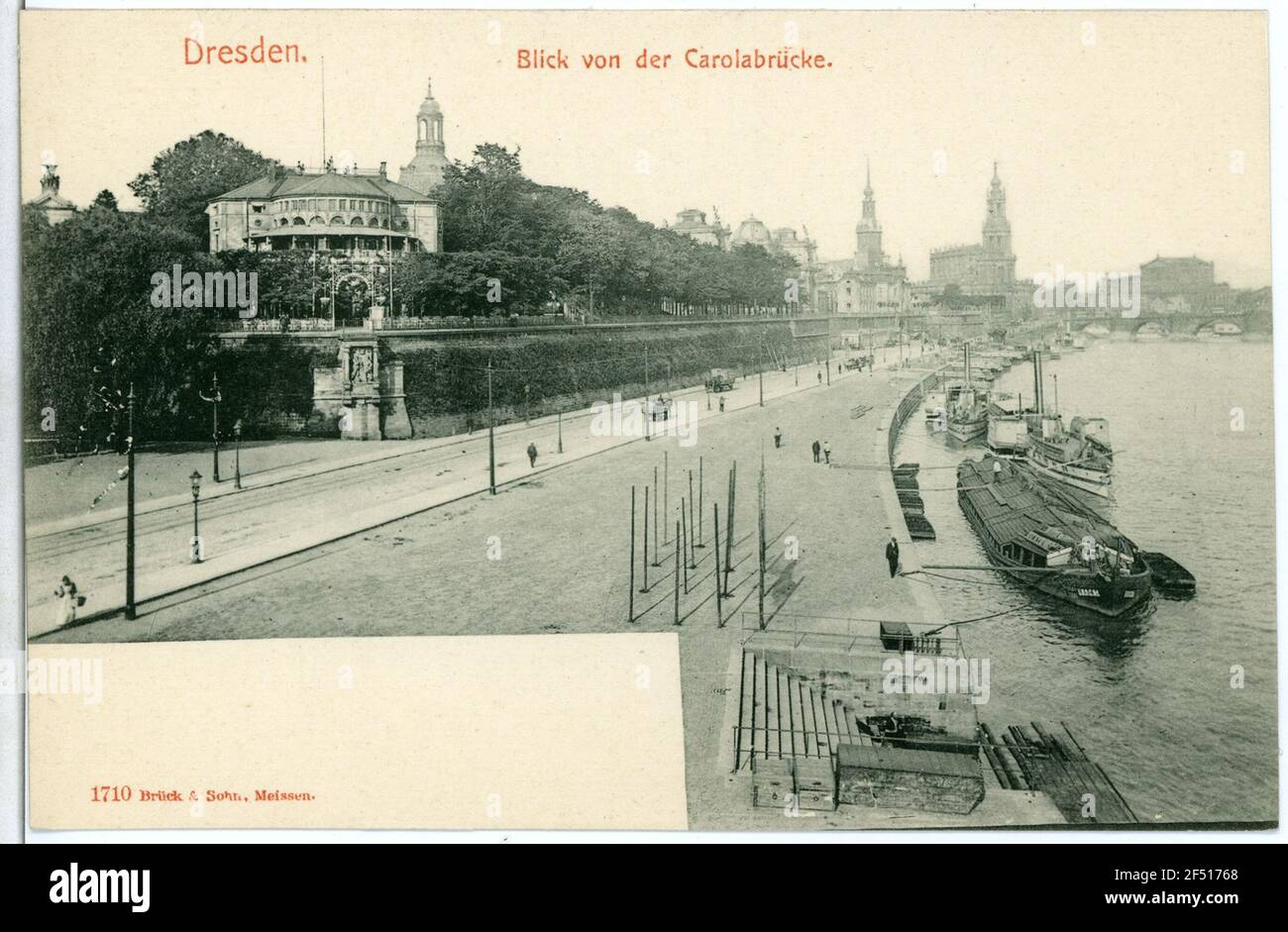View from the Carol Bridge Dresden. View from the Carol Bridge Stock ...