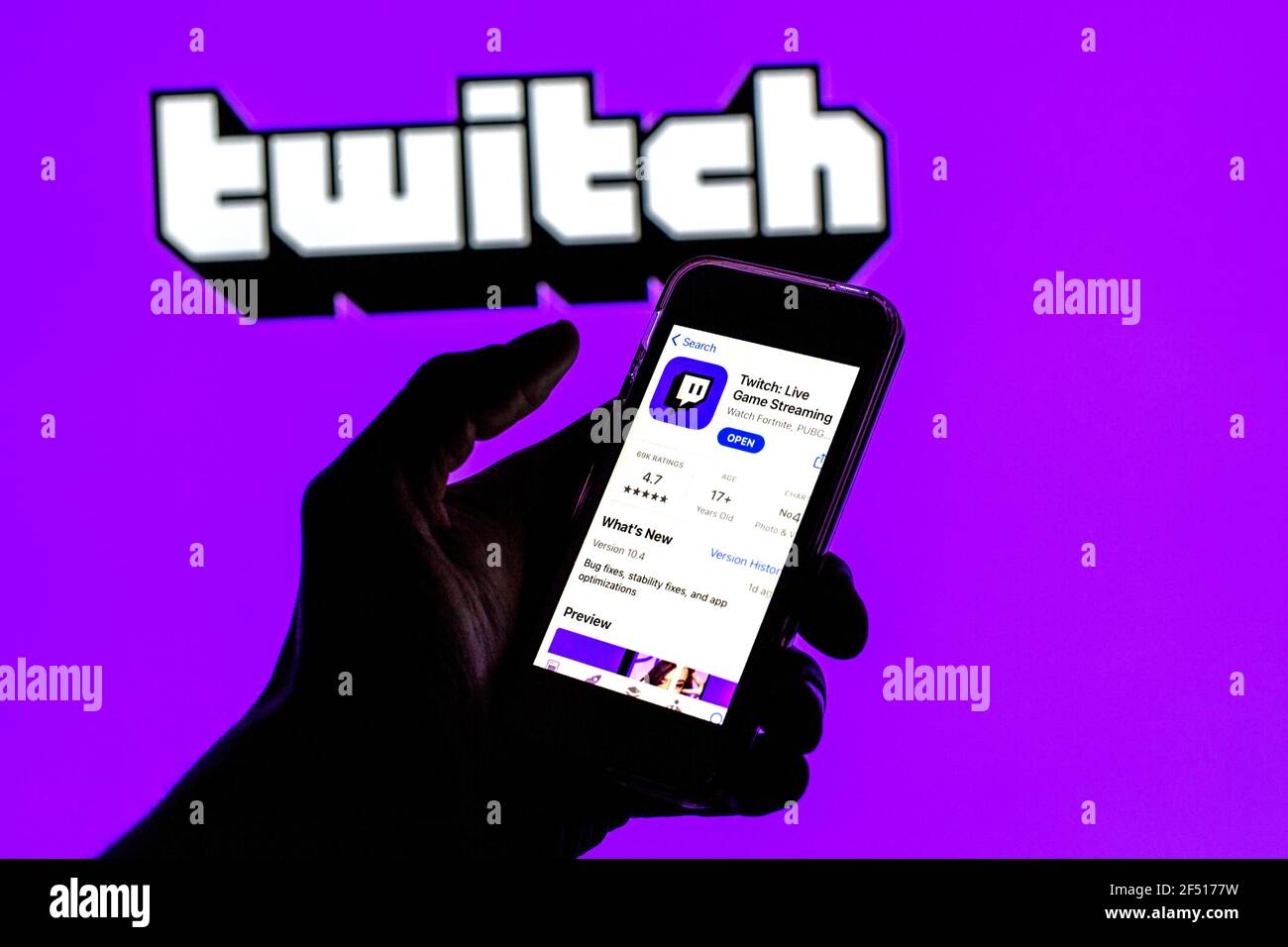 In this photo illustration the Twitch App in App Store seen displayed ...