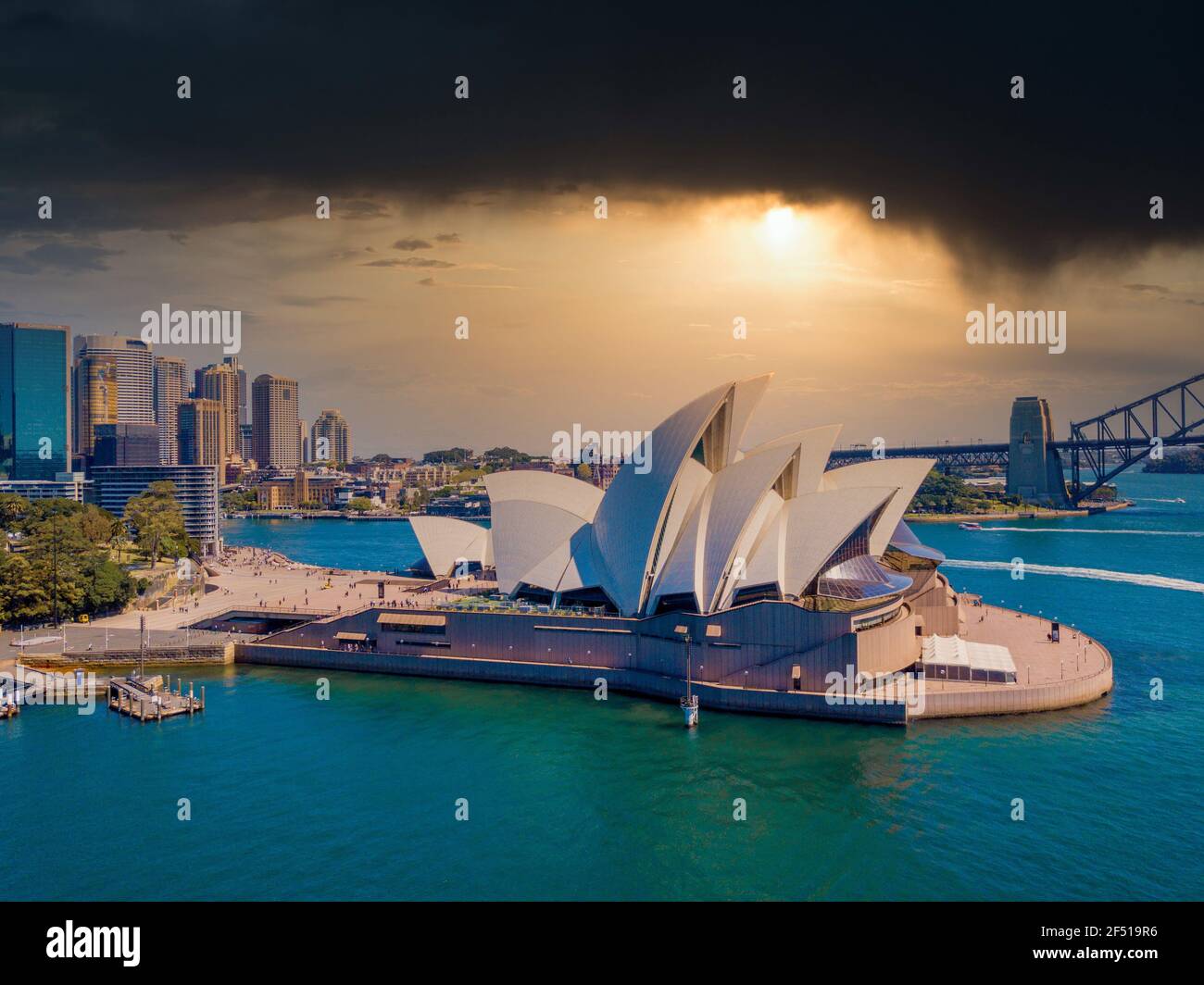 Landscape aerial view of Sydney Opera house around the harbour Stock ...