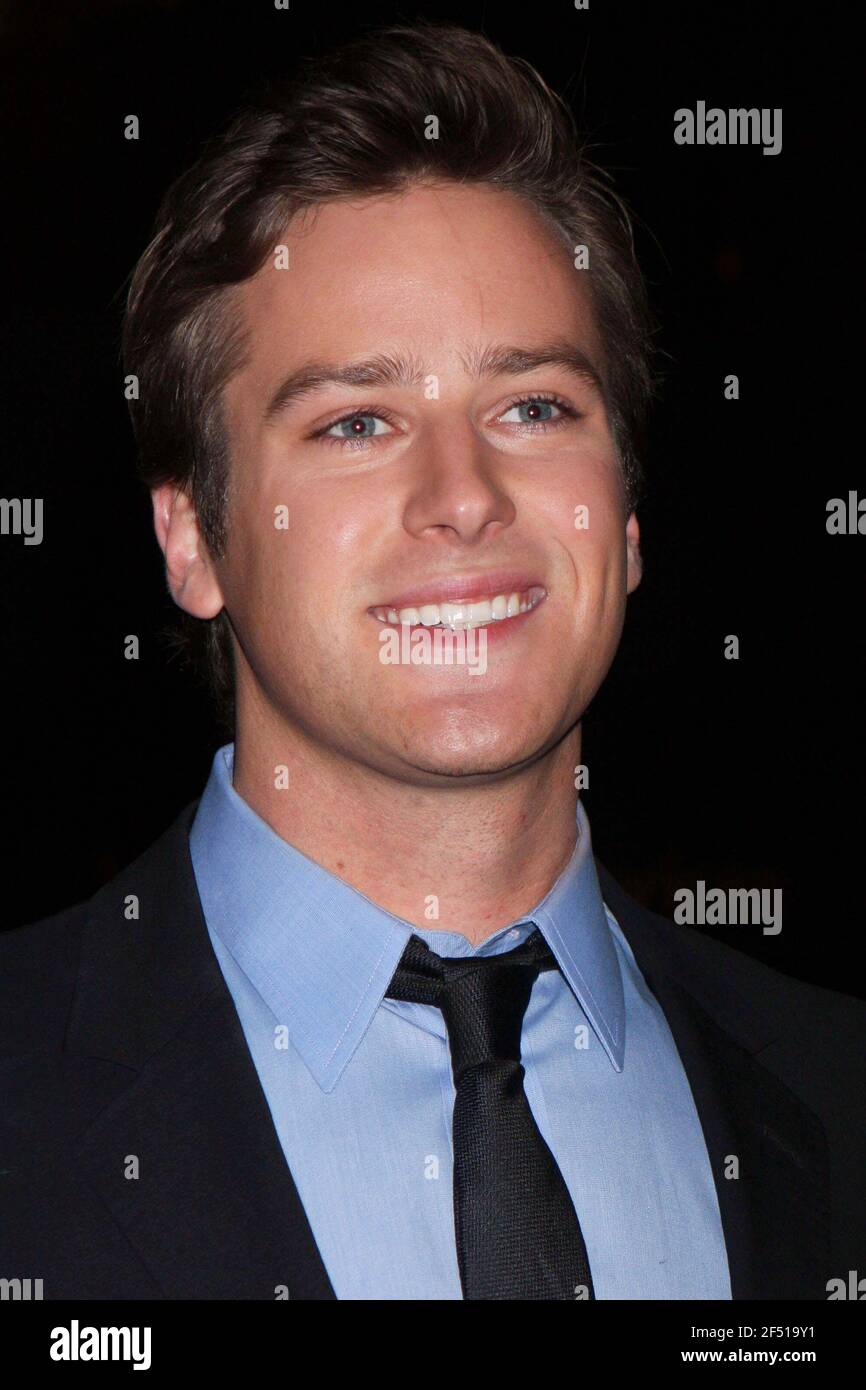 Armie Hammer arriving at the 2010 New York Film Critic's Circle Awards ...