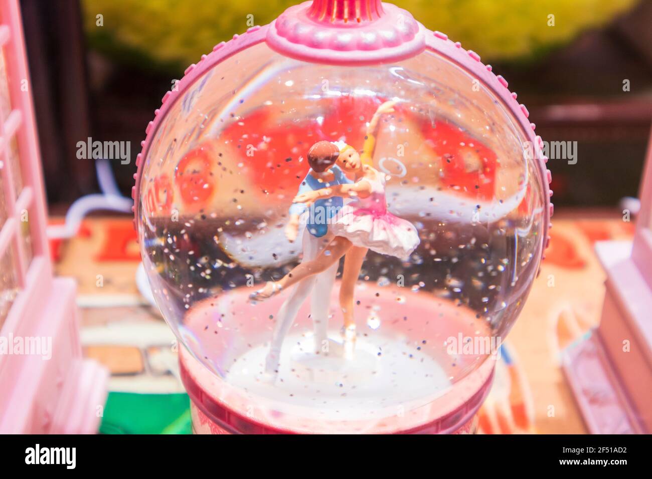 crystal ball souvenir with ballerina dance spinning gift play Stock ...