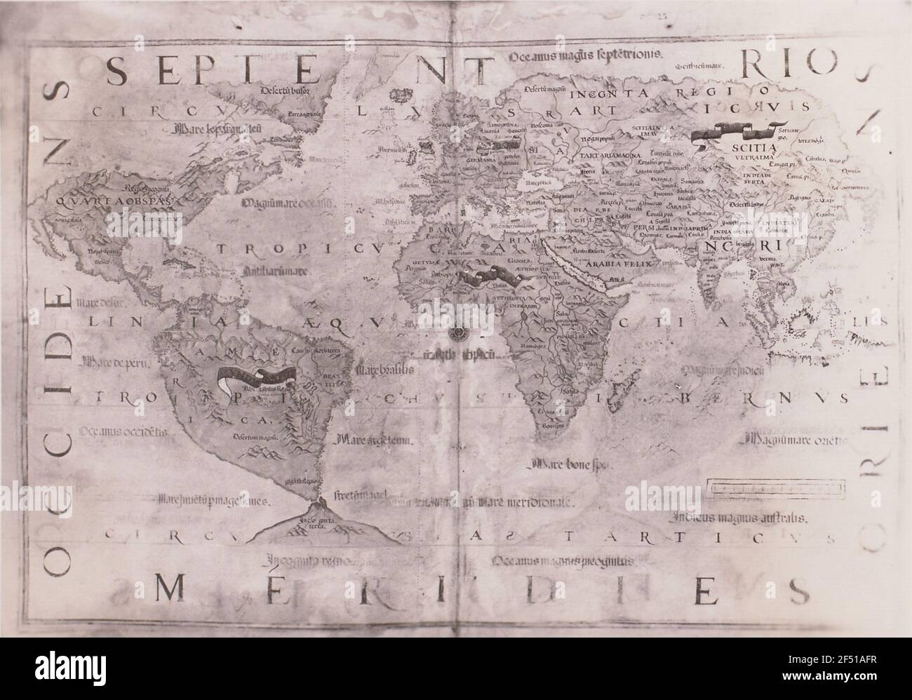 Sea card, hand drawing. Bl. 50 world map Stock Photo - Alamy