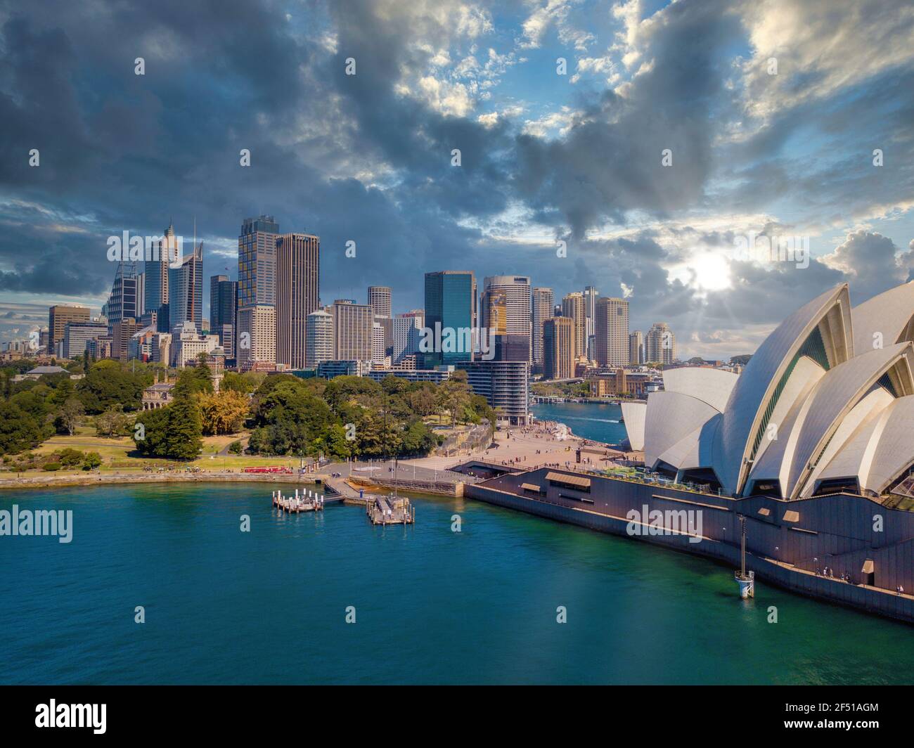 Landscape aerial view of Sydney Opera house around the harbour Stock ...