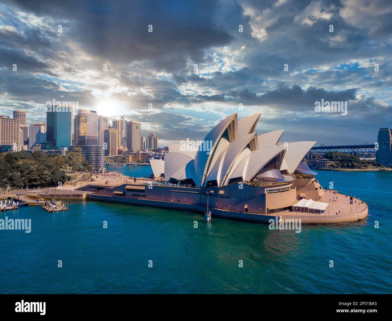 Landscape aerial view of Sydney Opera house around the harbour Stock ...
