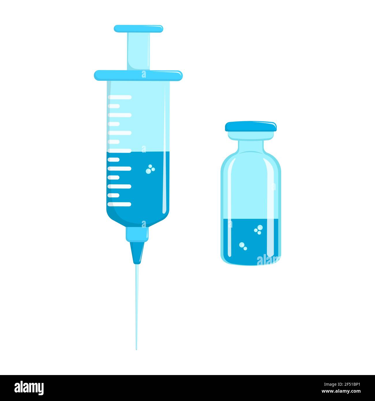 Syringe and vaccine vial icons isolated on white background ...