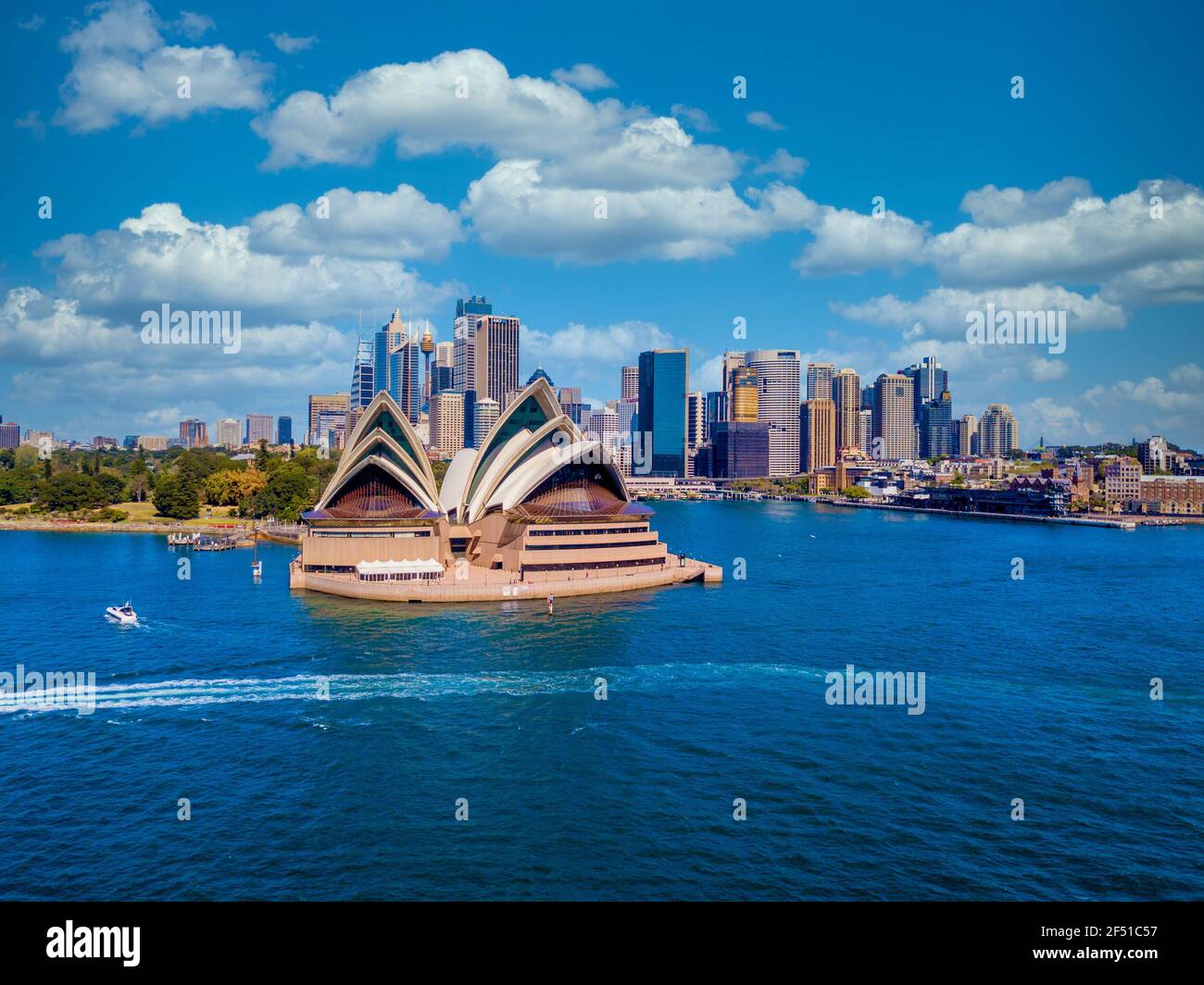 Landscape aerial view of Sydney Opera house around the harbour Stock ...