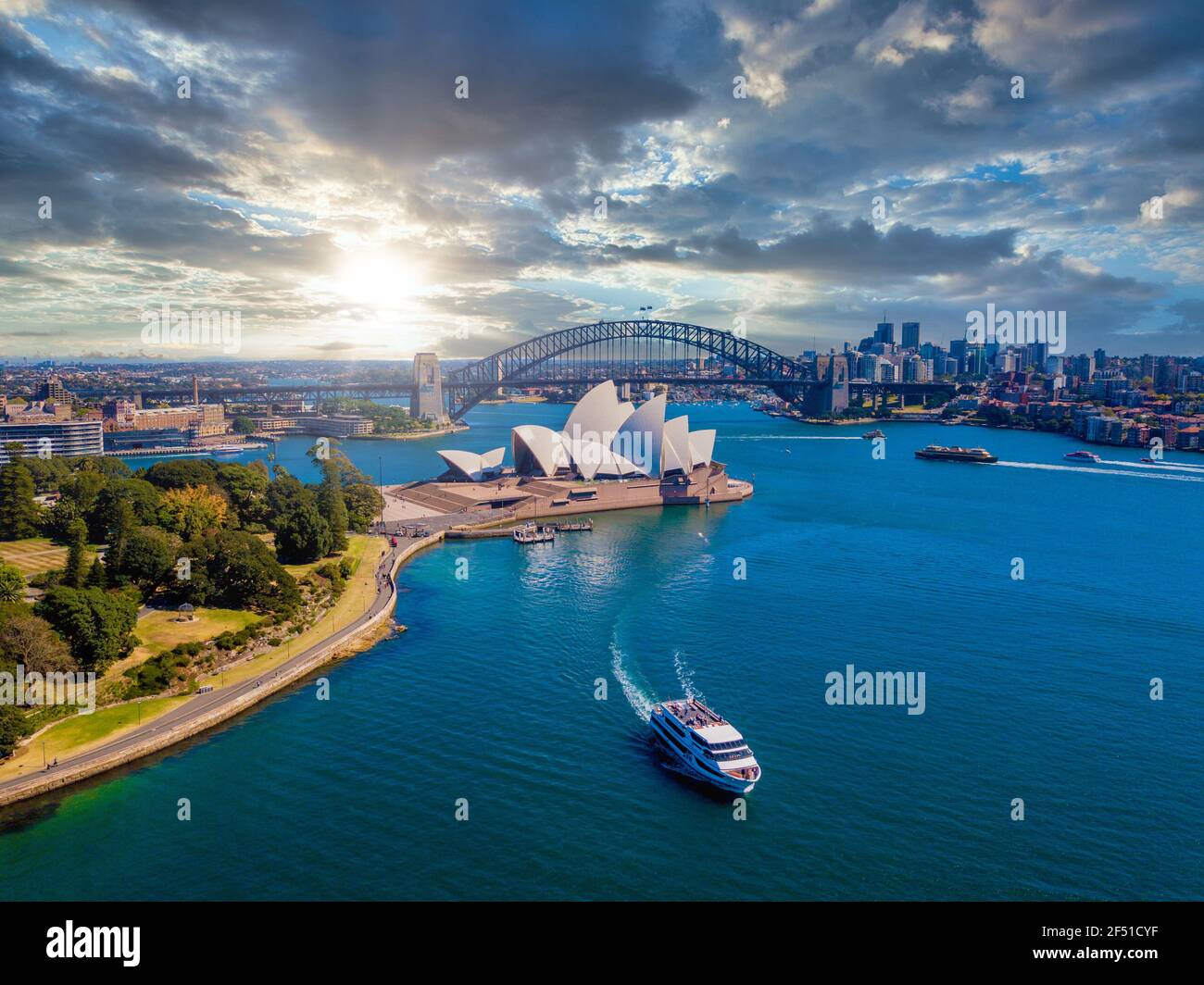 Landscape aerial view of Sydney Opera house around the harbour Stock ...