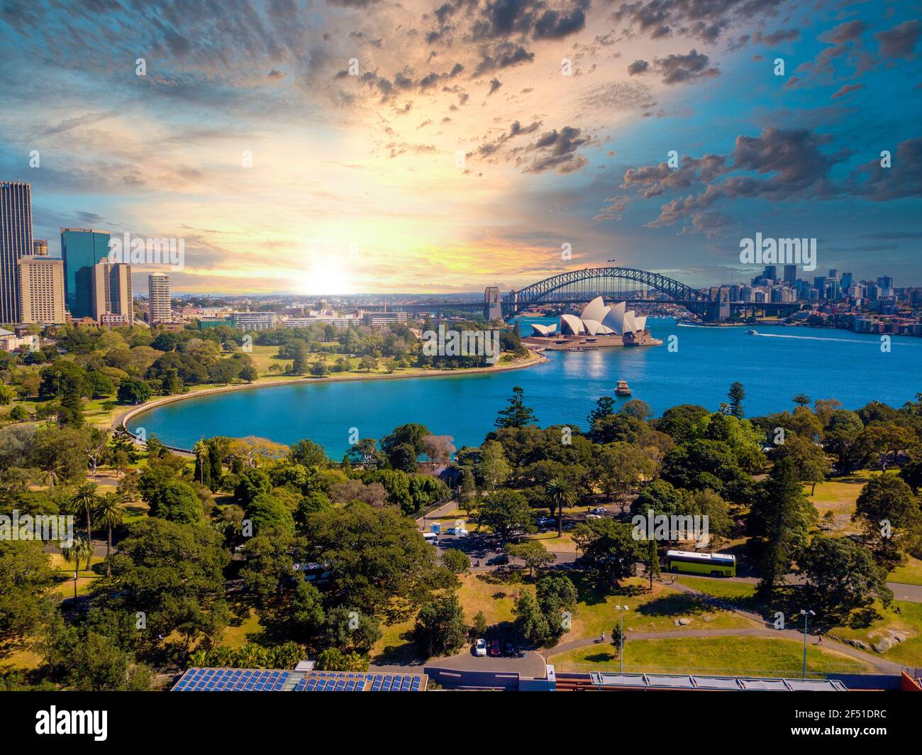 Landscape aerial view of Sydney Opera house around the harbour Stock ...
