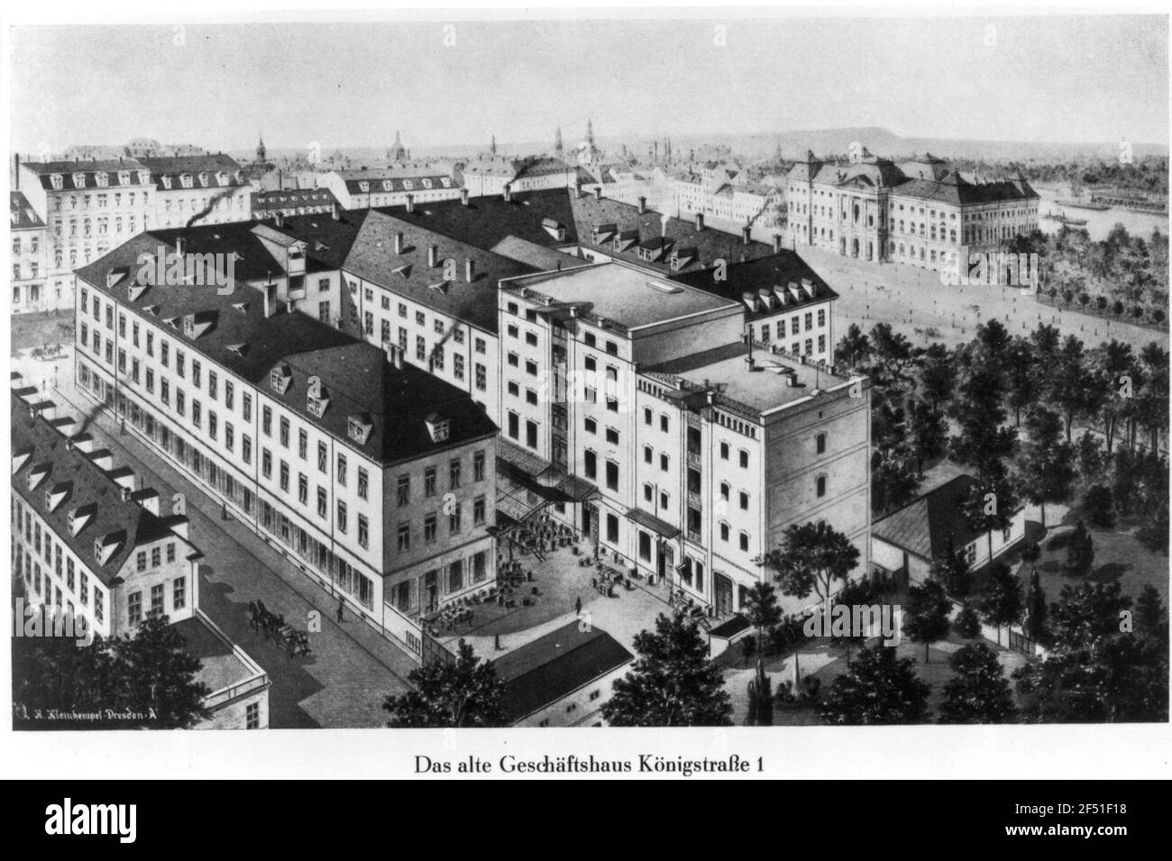 The old commercial building Königstraße 1 [in Dresden]. Reproduction ...