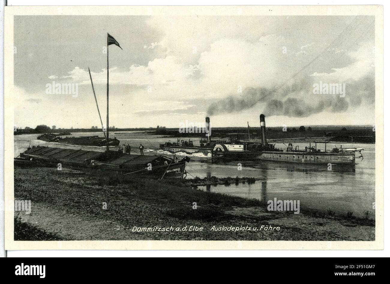Loading place, ferry and dragging Dommitzsch. Loading place, ferry and ...