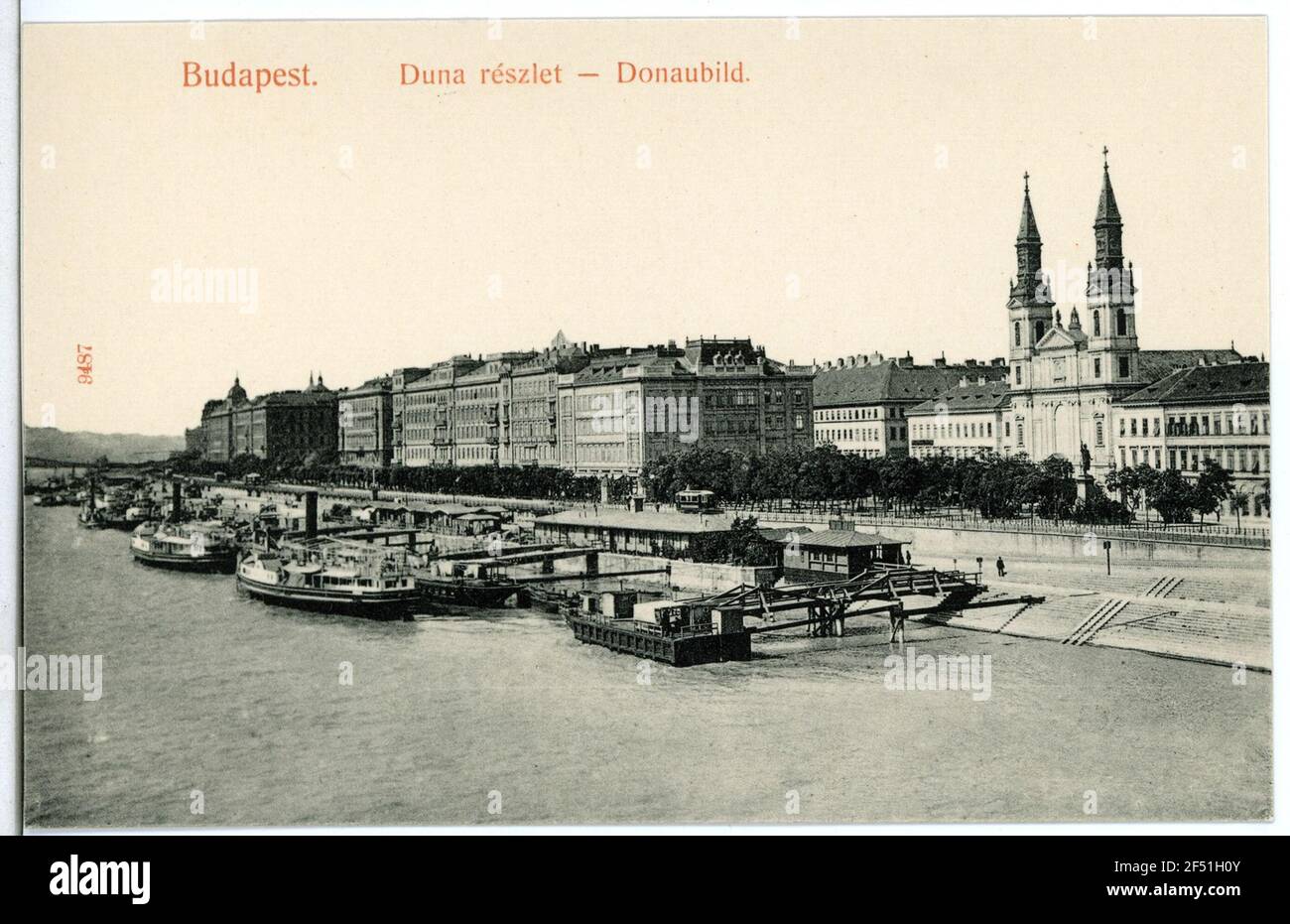Danube picture with ship mooring Budapest. Danube picture with ship ...