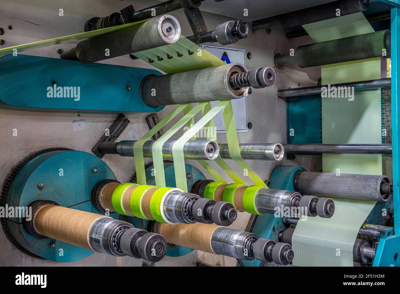 Production of duct tape.Packing tape manufacturing. Strapping Machine ...